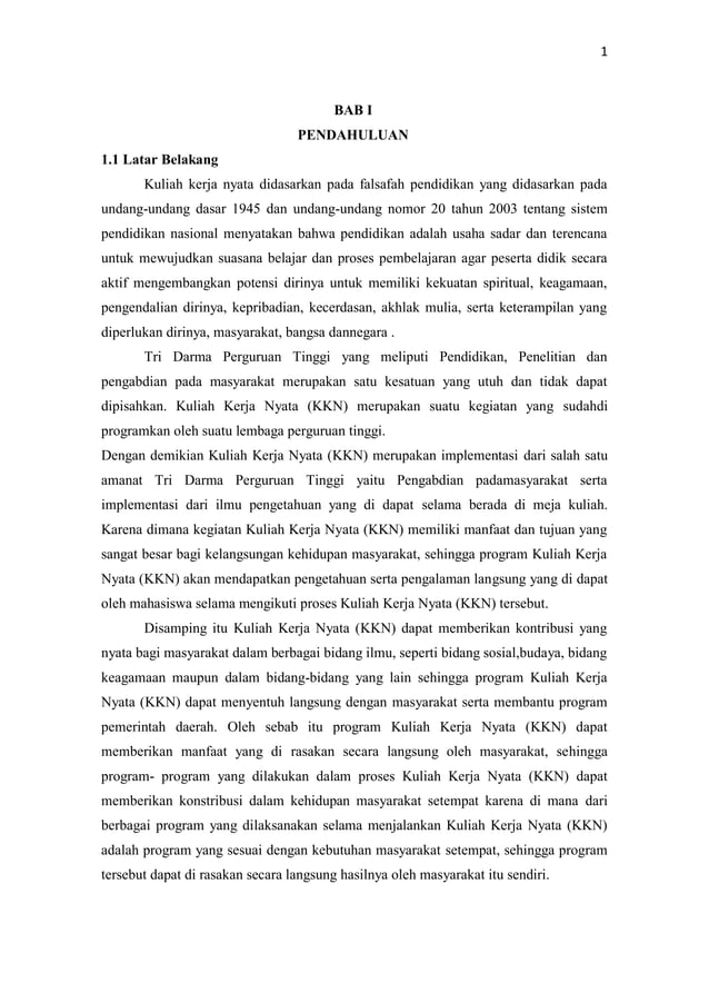 Laporan kkn | PDF
