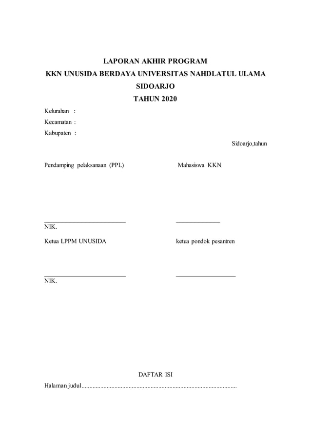 Laporan kkn | PDF