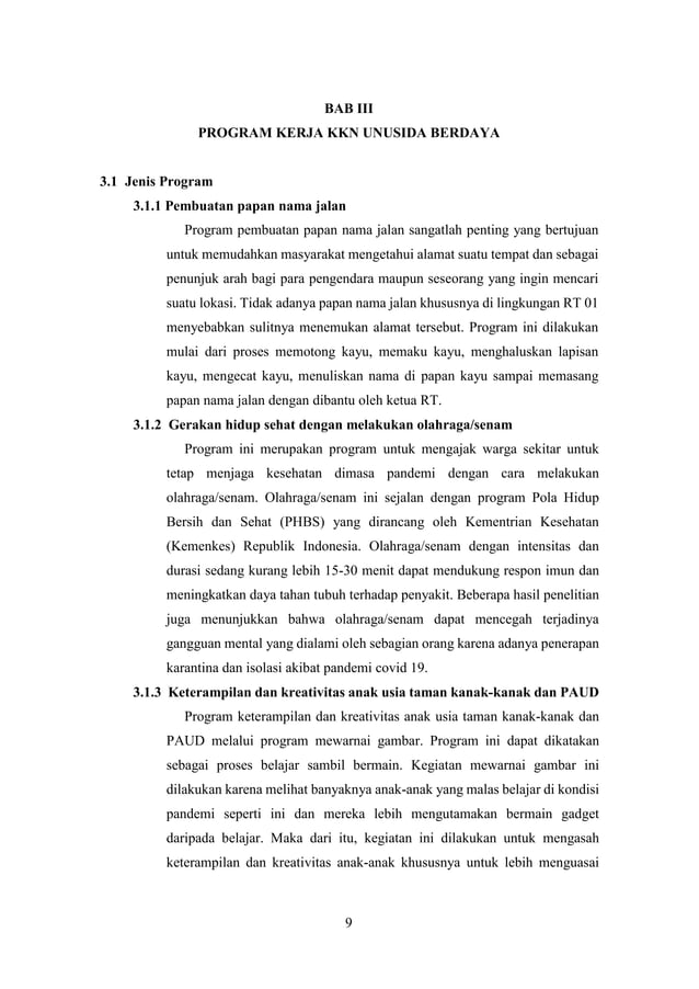 Hafidzotur Rif'ah - Laporan KKN UNUSIDA Berdaya 2021 - UNUSIDA | PDF