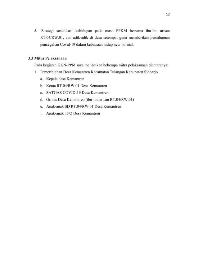 Laporan KKN Ikma Qusnul Nazila | PDF