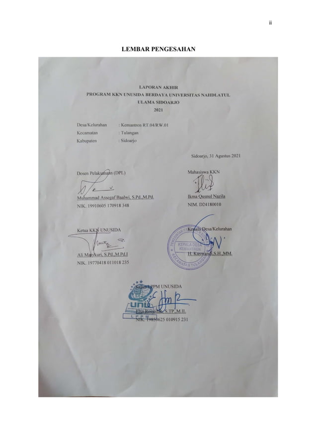 Laporan KKN Ikma Qusnul Nazila | PDF