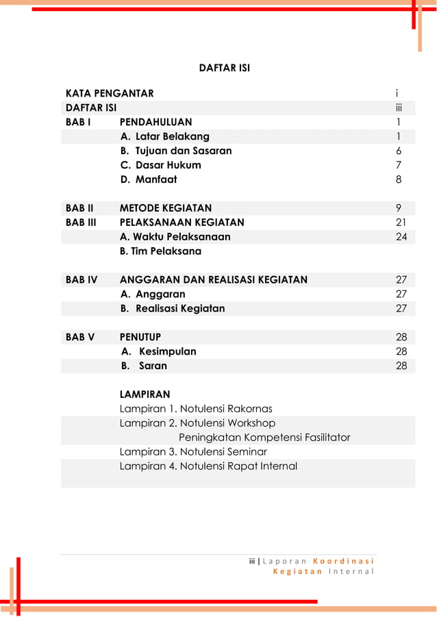 Laporan koordinasi internal eksternal | PDF