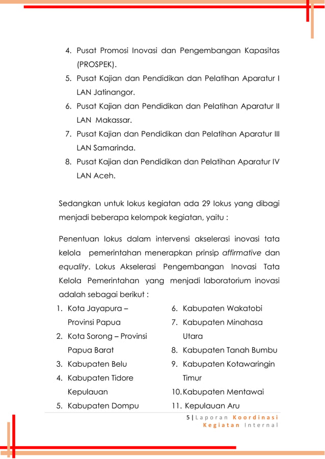 Laporan koordinasi internal eksternal | PDF
