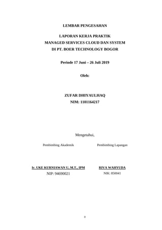 Laporan Kerja Praktik Telkom University 2019 | PDF
