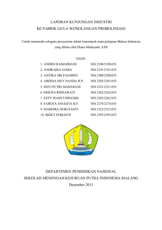 Laporan kunjungan industri Laporan kunjungan industri