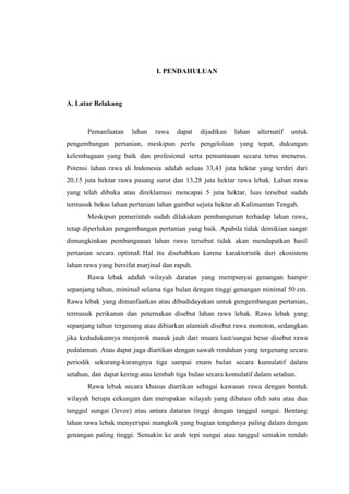 Laporan kunjungan lapangan lahan rawa lebak dan pasang surut | DOCX
