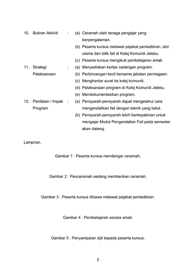 Laporan Kursus Pengurusan Fail dan Rekod | PDF