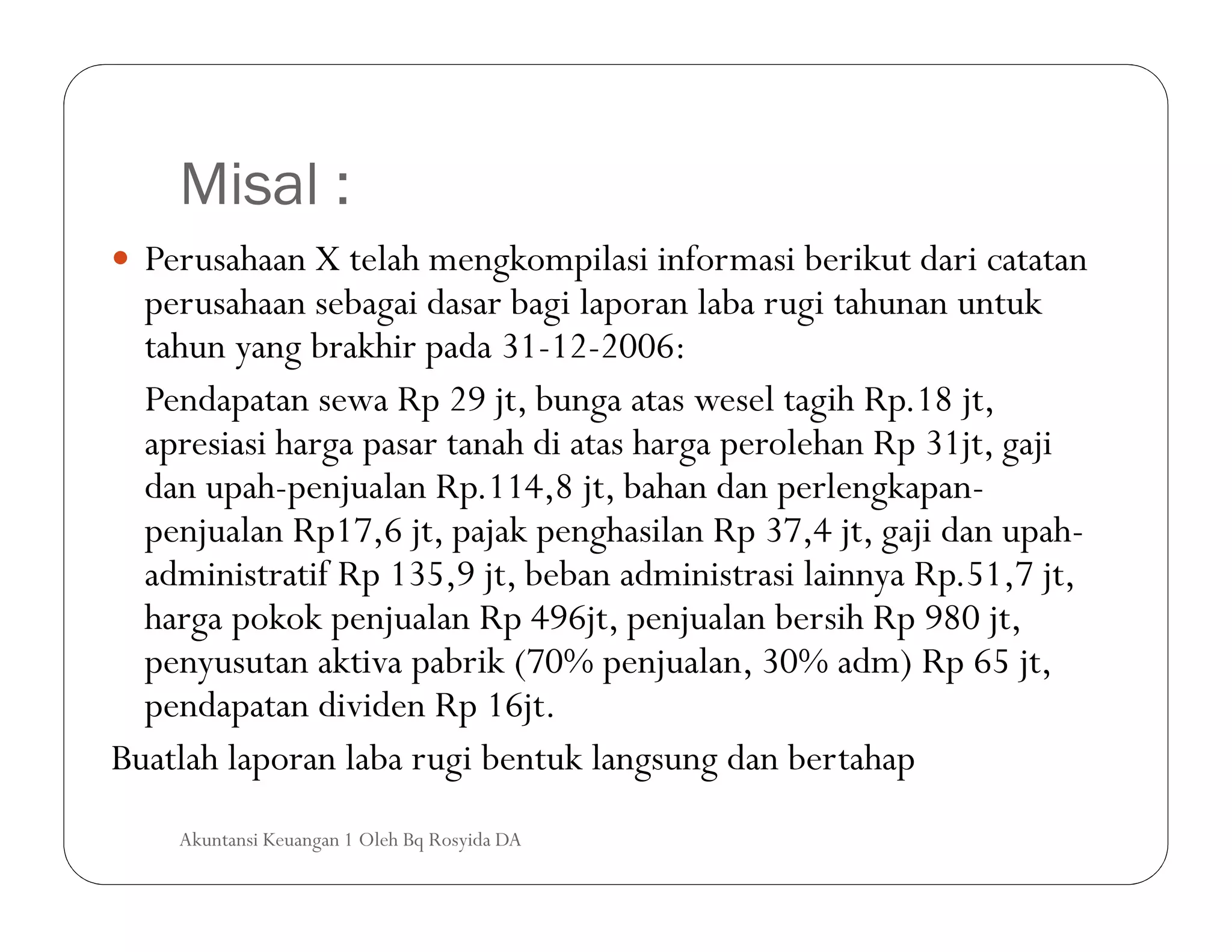 Laporan laba rugi dan laba ditahan | PDF