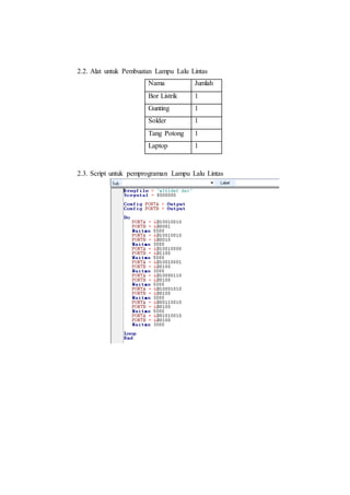 Laporan lampu lalu lintas menggunakan ATMega | PDF