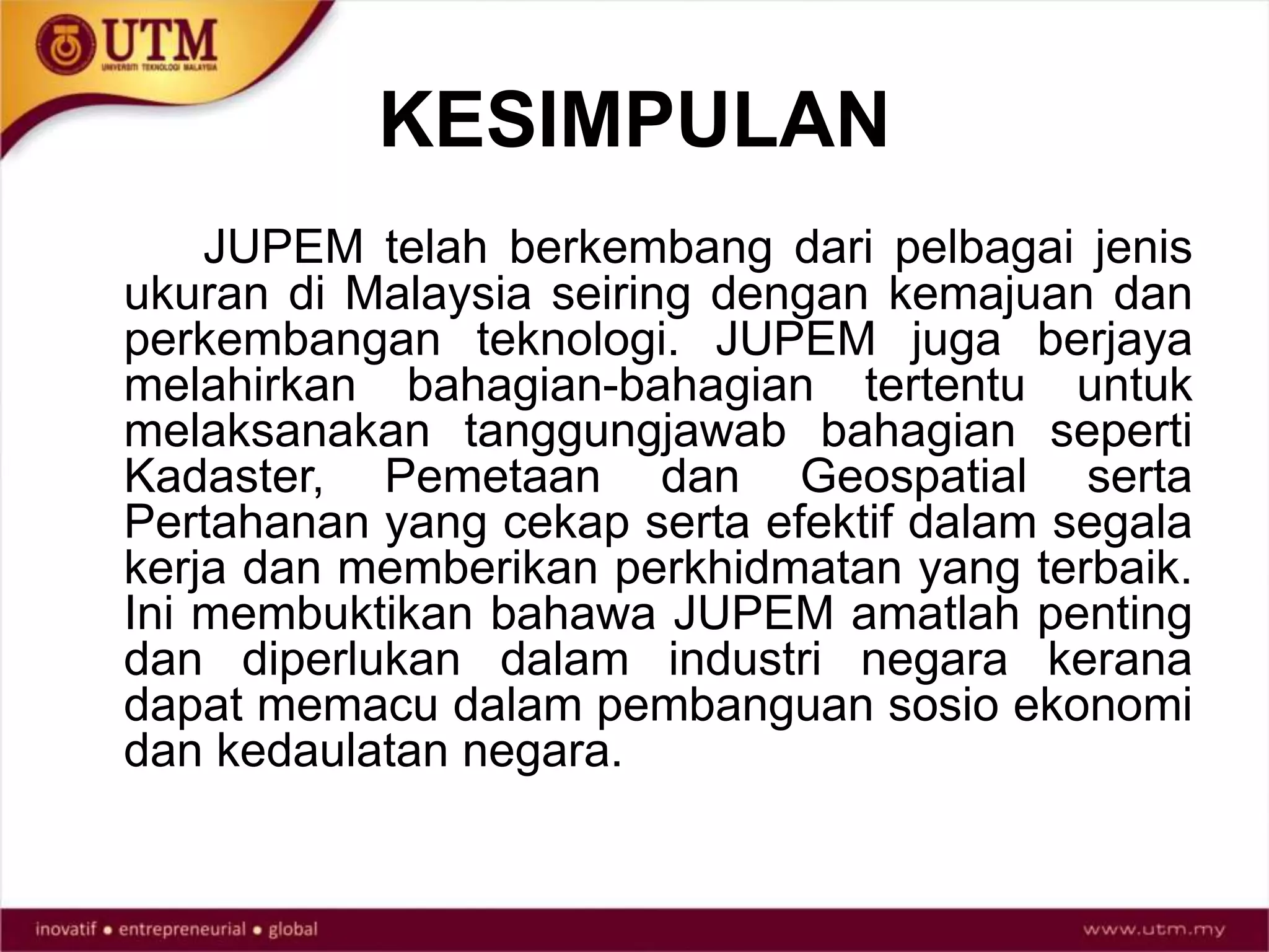 Laporan latihan industri 2016 (JUPEM) | PPTX