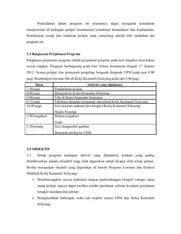 Contoh Laporan Lawatan Karangan Laporan Pt3 Contoh Lawatan Ke