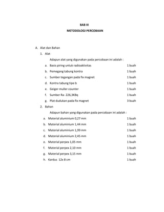 Laporan lengkap geiger muller kelompok 1 | DOCX