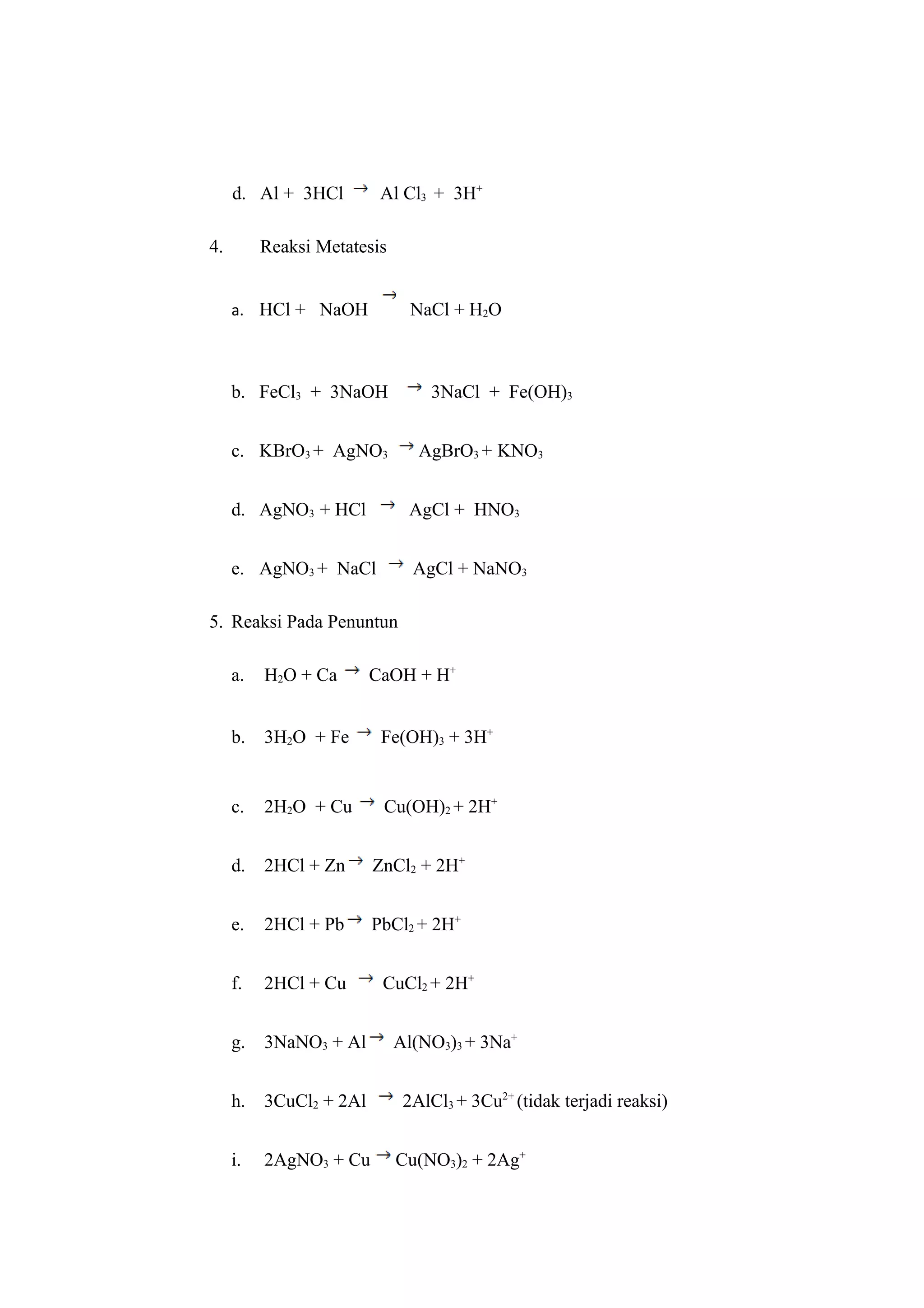 Jenis Reaksi Kimia | DOC