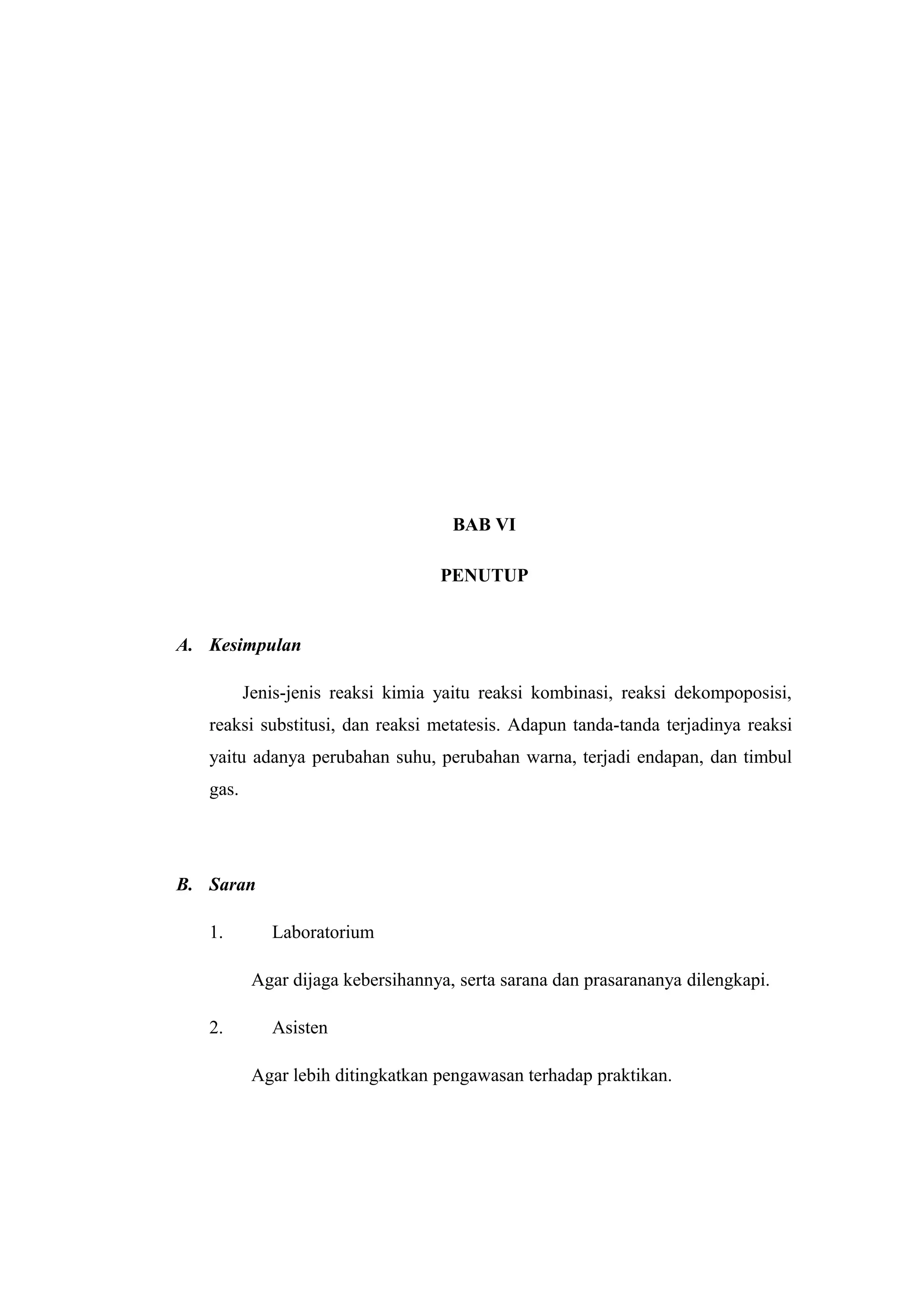 Jenis Reaksi Kimia | DOC