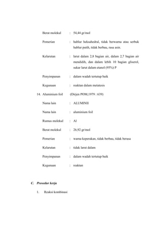 Jenis Reaksi Kimia | DOC