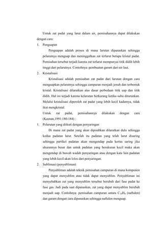 Pemisahan Senyawa dari Campuran dan Penentuan Rumus Empiris | DOCX