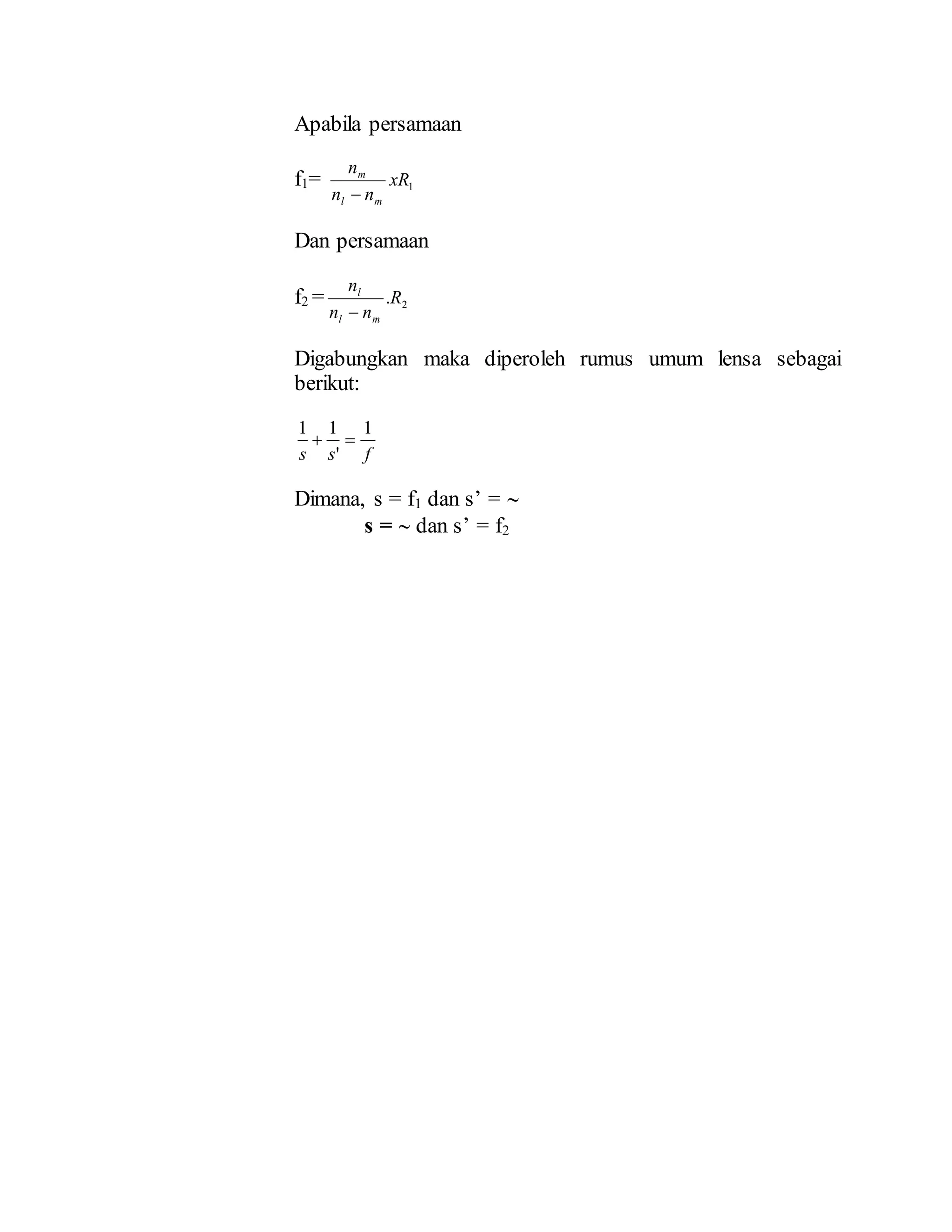 Laporan lengkap praktikum fokus lensa konvergen | DOCX