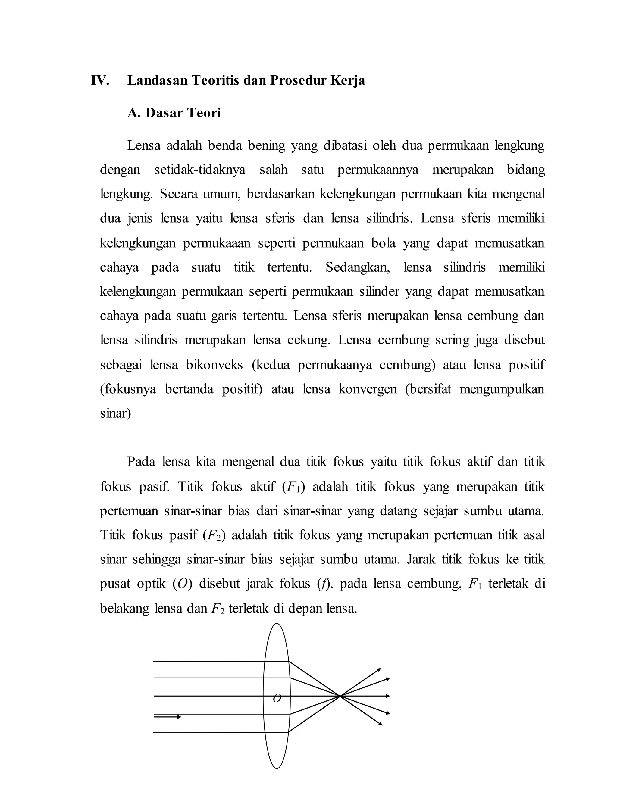 Laporan lengkap praktikum fokus lensa konvergen | DOCX