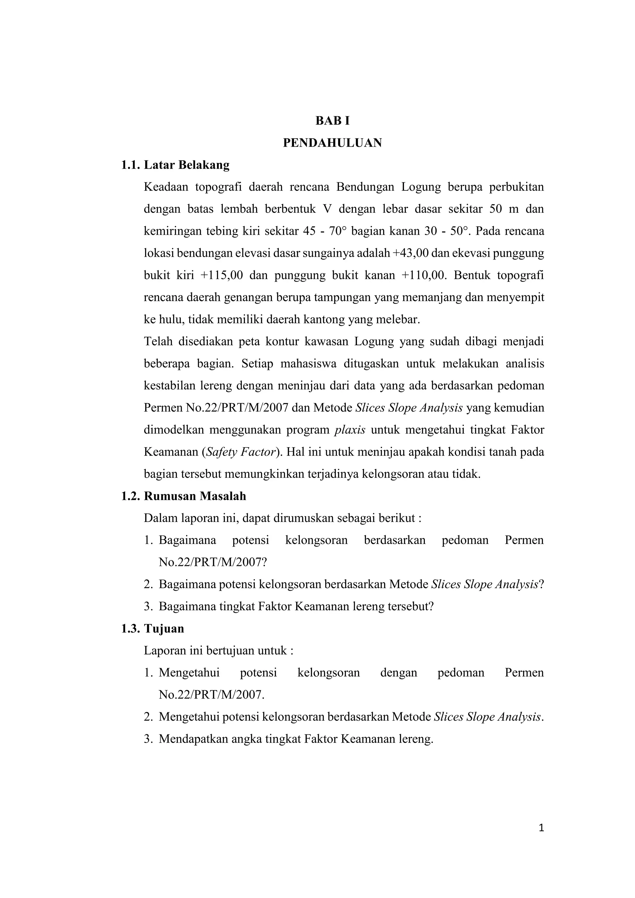 Laporan lereng andang plaxis | PDF