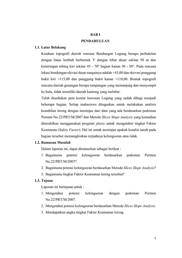 Laporan lereng andang plaxis | PDF