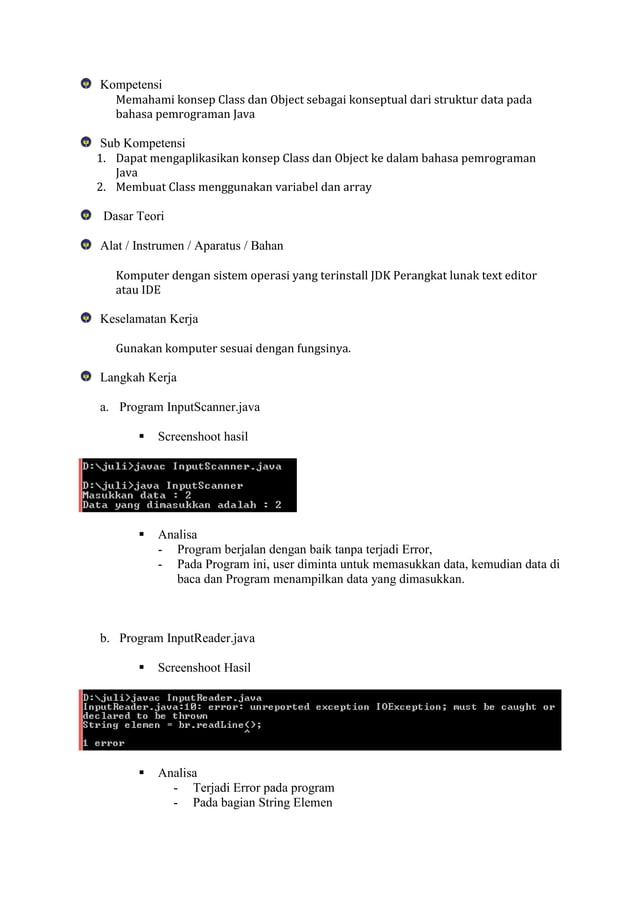 Class and Objek Struktur Data | PDF