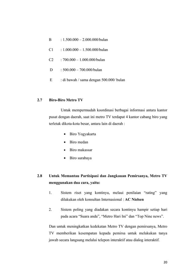 Laporan magang graphic Metro TV | DOC