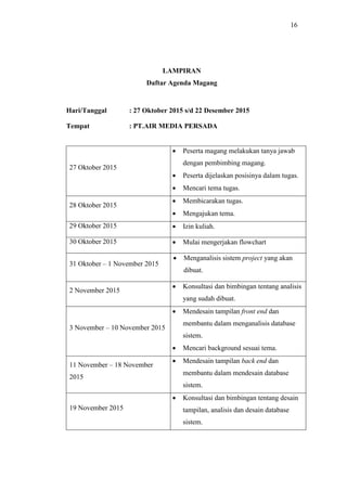 contoh laporan magang kerja "MECROZE" | PDF