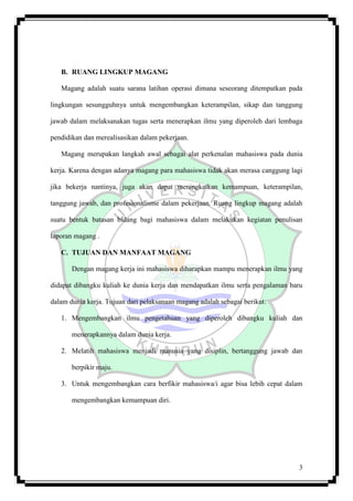 LAPORAN MAGANG PRAKTEK KERJA LAPANGAN (PKL) PADA KANTOR PELAYANAN ...