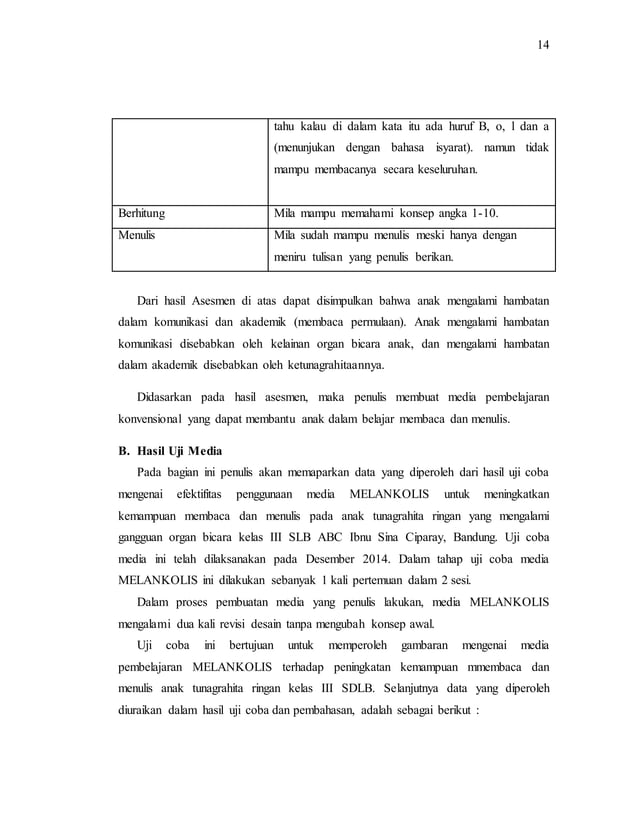 Laporan Media Pembelajaran Membaca Permulaan dan Menulis | DOCX