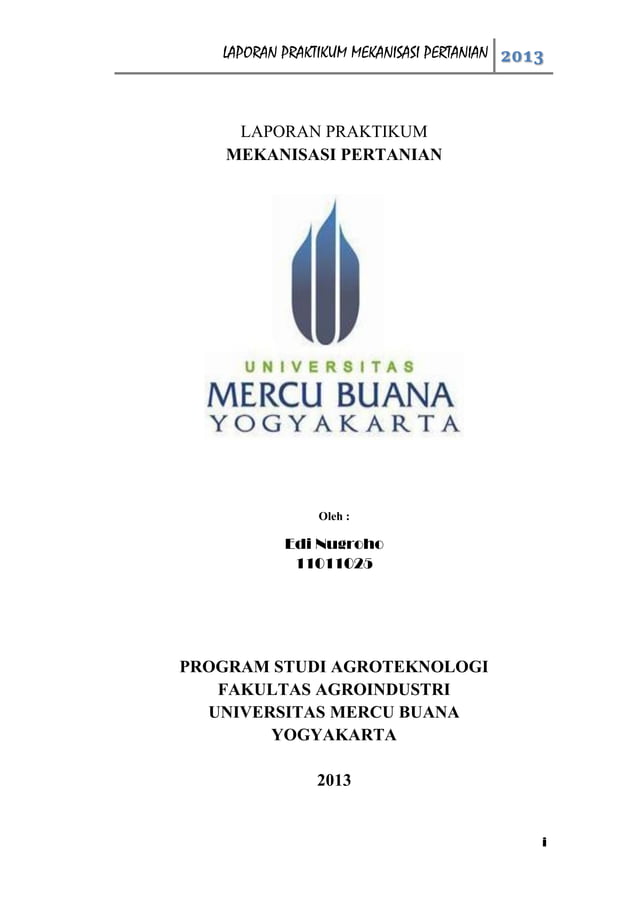 Laporan mekanisasi pertanian | PDF