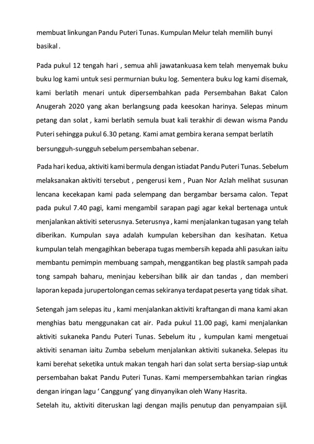 LAPORAN MENYERTAI AKTIVITI CUTI PASUKAN PANDU PUTERI TUNAS 2020 ...