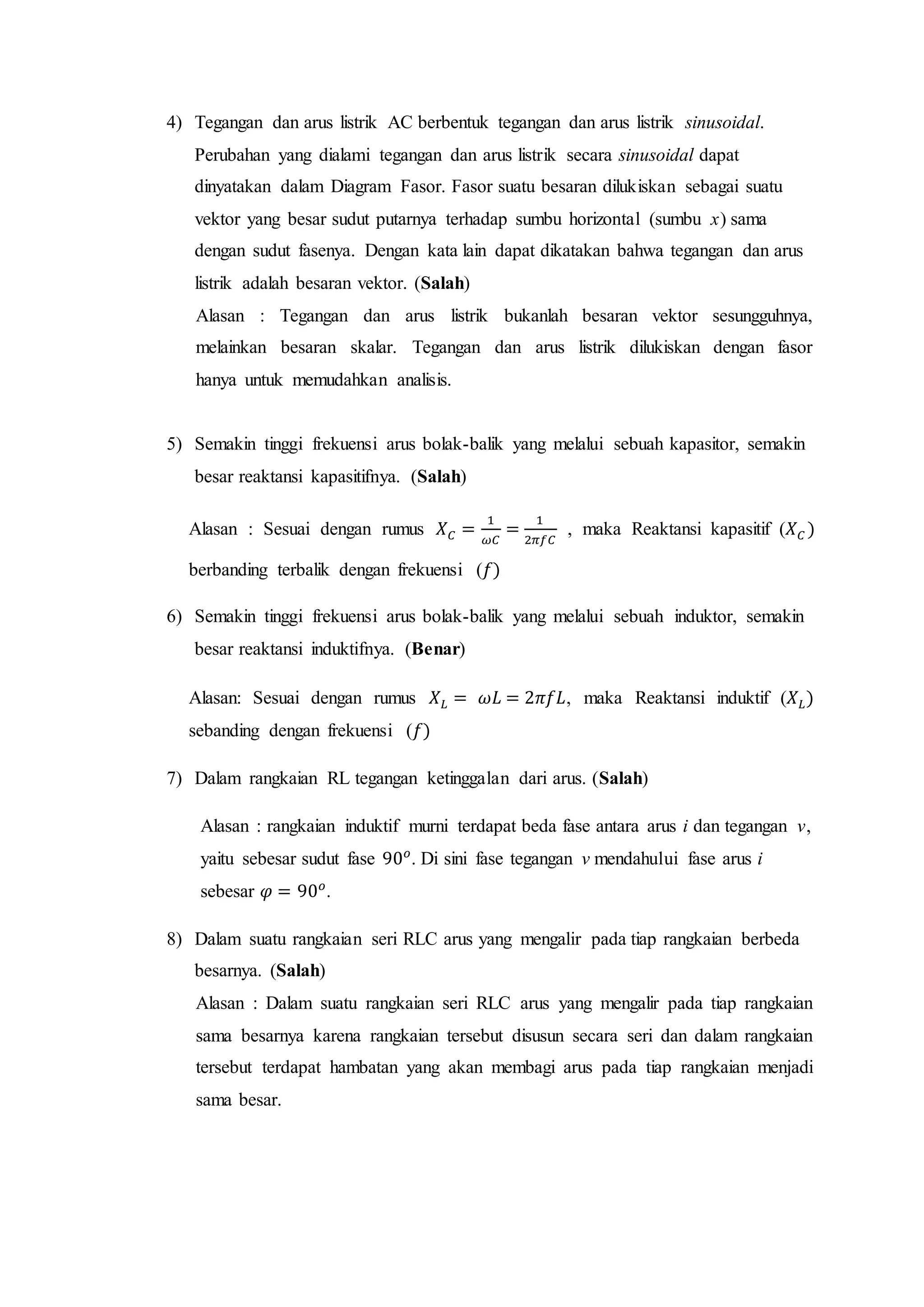 Laporan mini riset miskonsepsi rangkaian AC | DOCX