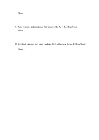 Laporan mini riset miskonsepsi rangkaian AC | DOCX