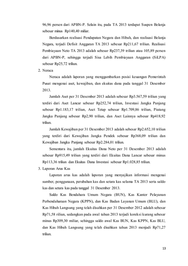 Laporan mini riset tentang perbedaan format lkpp 2013 dengan lapkeu pt. indofood sukses makmur ...