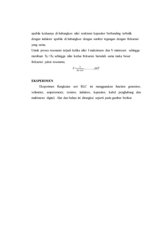Laporan modul 7 (rangkaian seri rlc) | DOCX