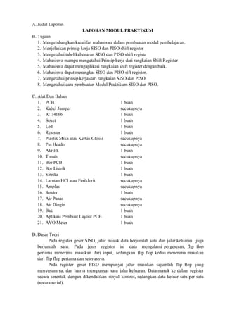 Laporan modul praktikum elektronika digital | PDF