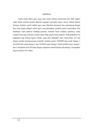 Laporan modulus puntir | PDF