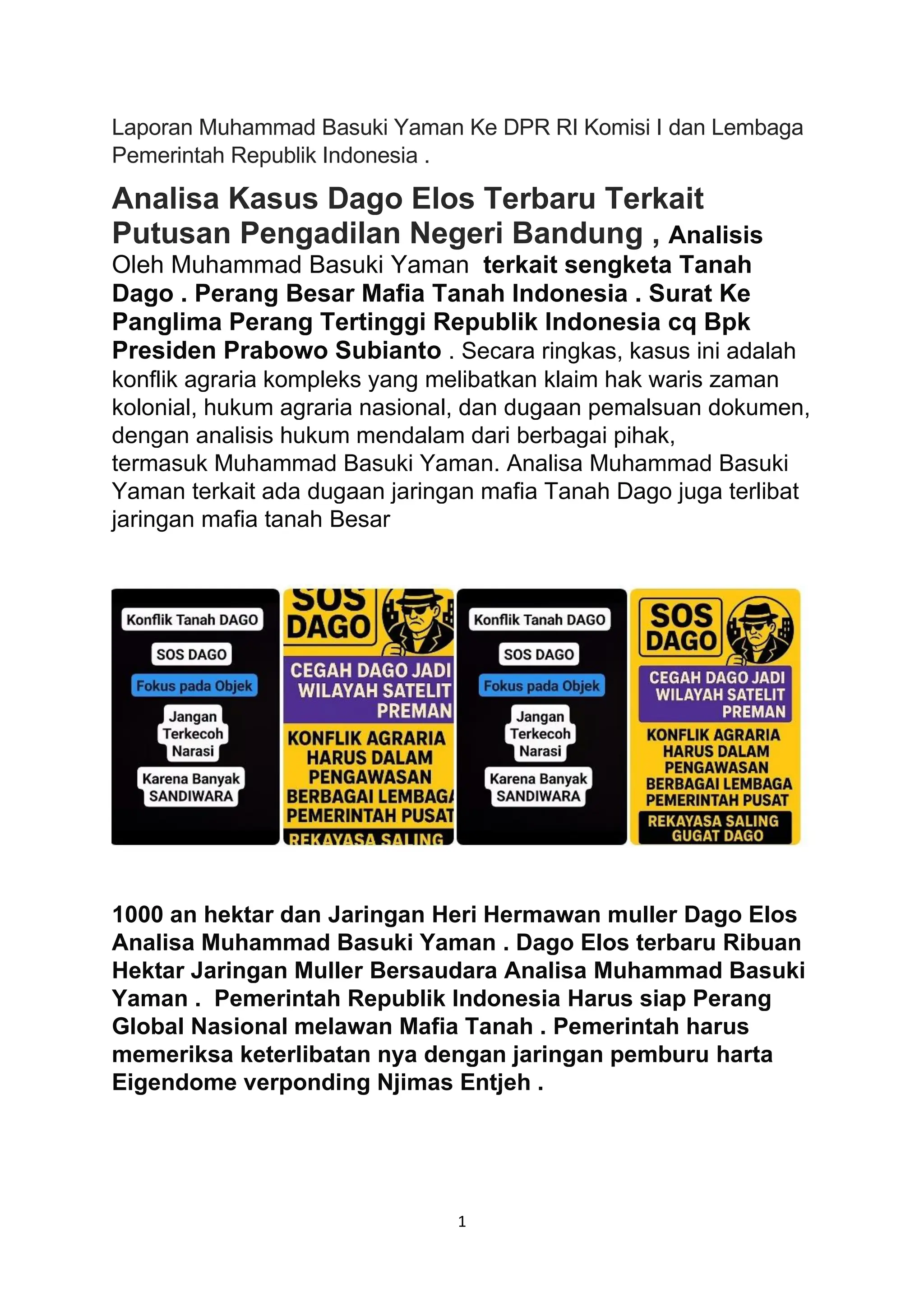 Laporan Muhammad Basuki Yaman Ke DPR RI Komisi I dan Lembaga Pemerintah ...