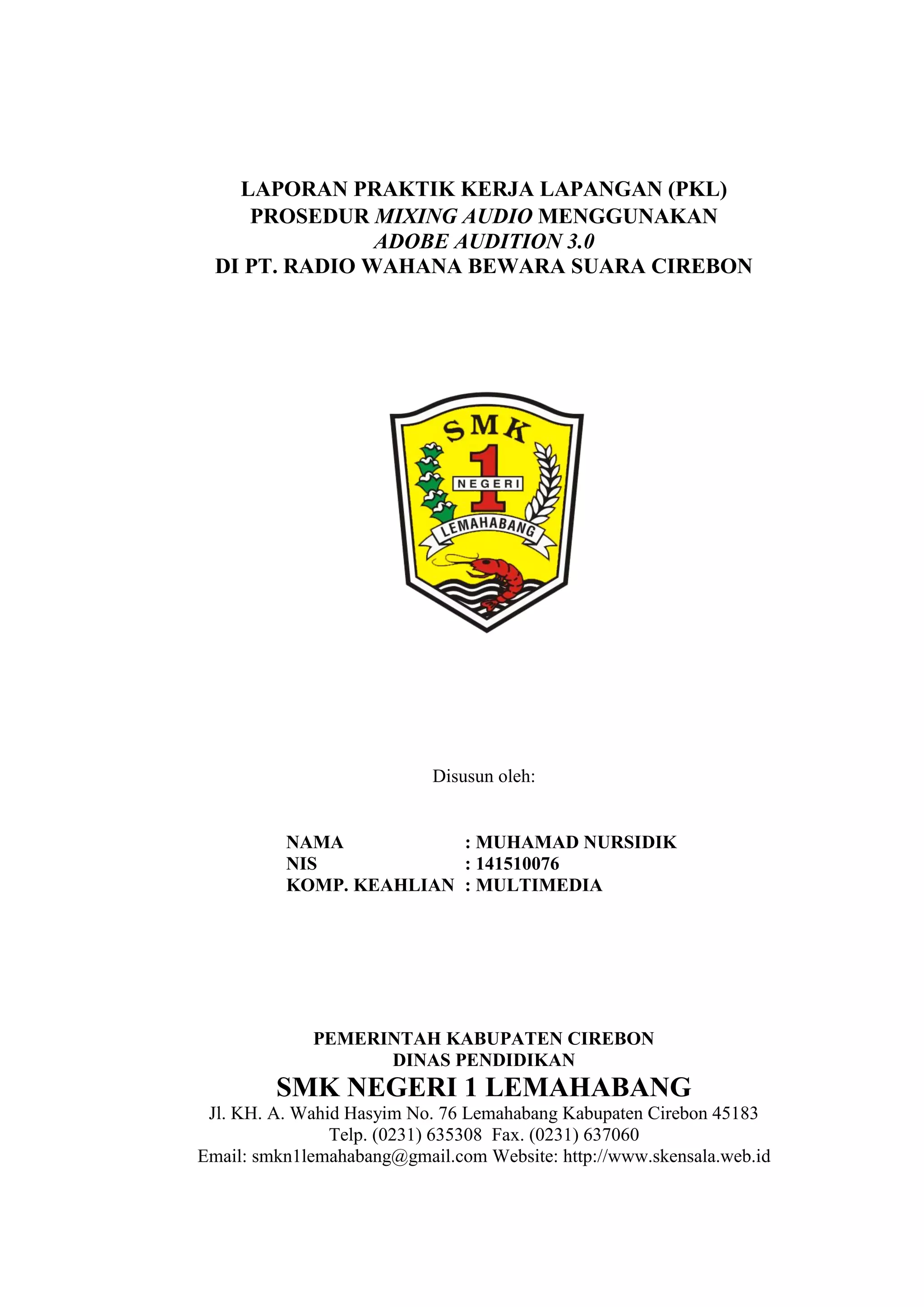 Contoh Laporan Prakerin SMK Multimedia | PDF