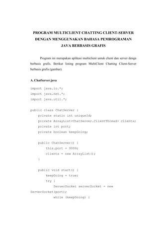 Laporan multiclient chatting client server | PDF