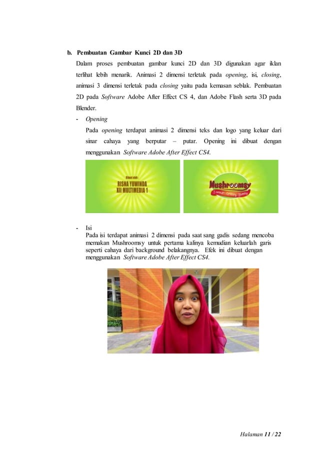 Contoh Laporan Uji Kompetensi Keahlian Multimedia Iklan Produk Mushroomsy | DOCX