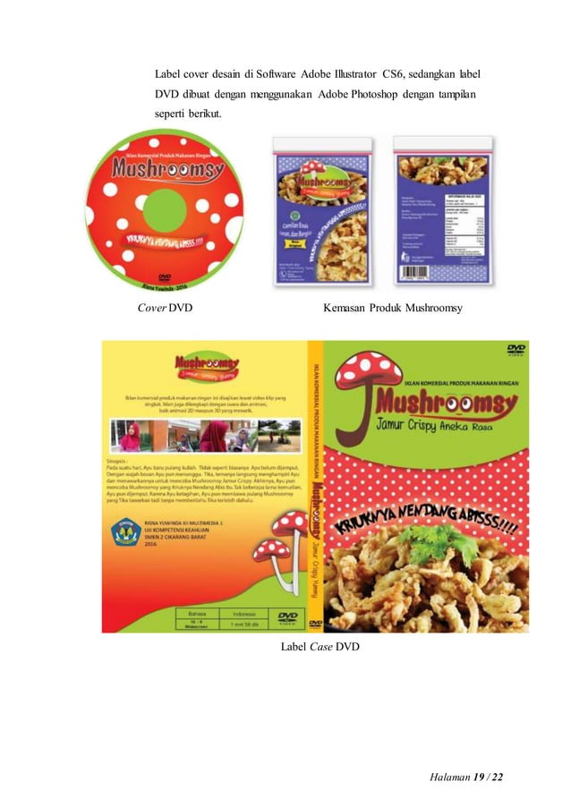 Contoh Laporan Uji Kompetensi Keahlian Multimedia Iklan Produk Mushroomsy | DOCX