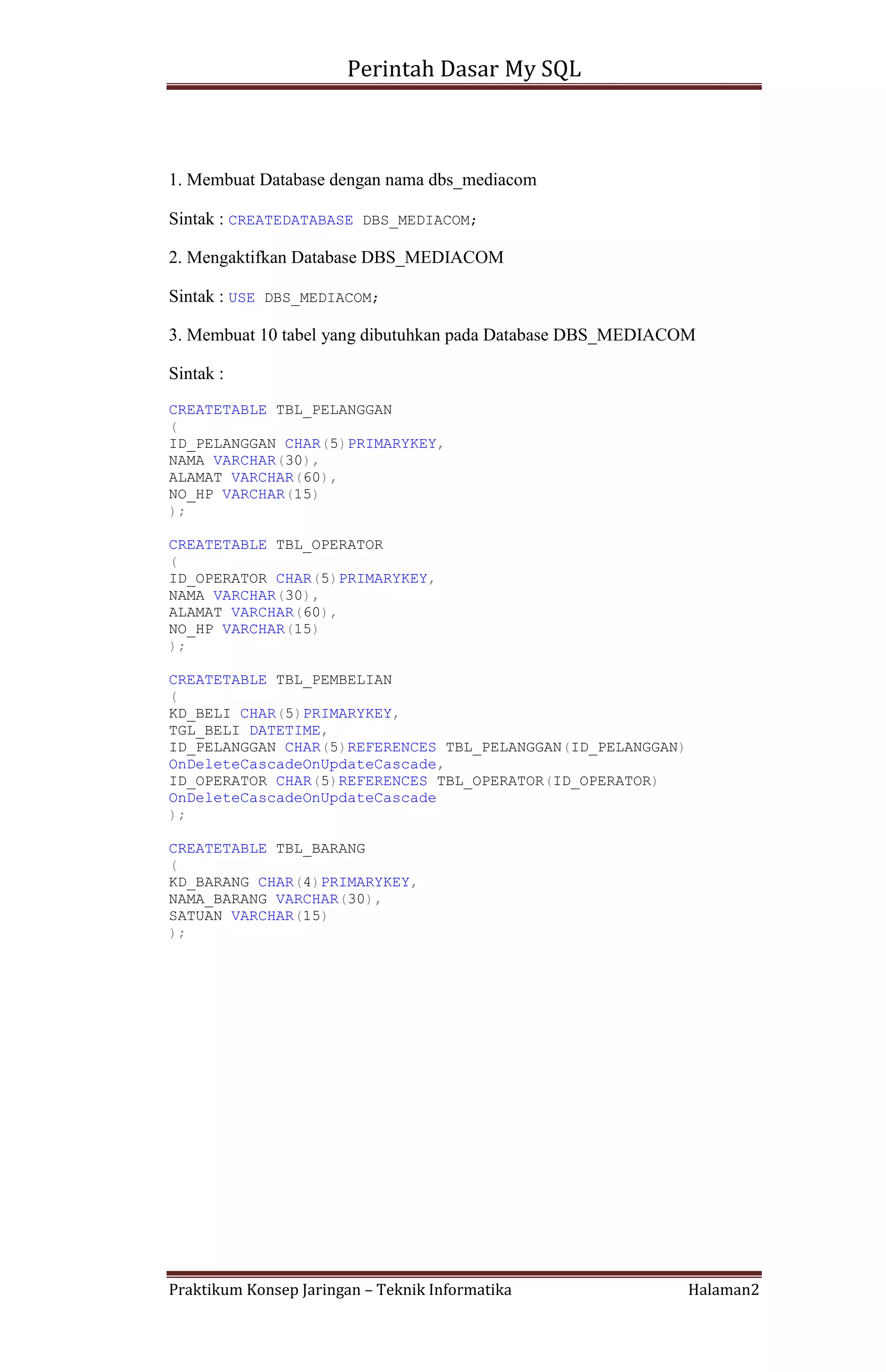 Laporan my sql | DOCX