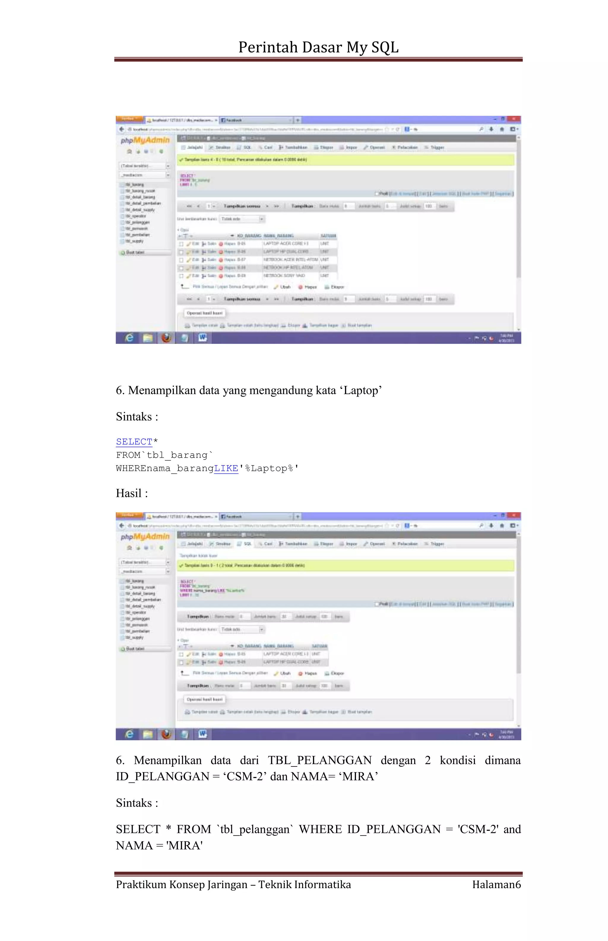 Laporan my sql | PDF