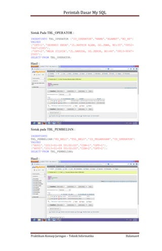 Laporan my sql | DOCX