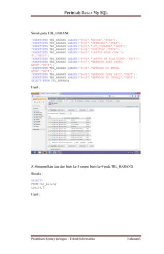 Laporan my sql | DOCX