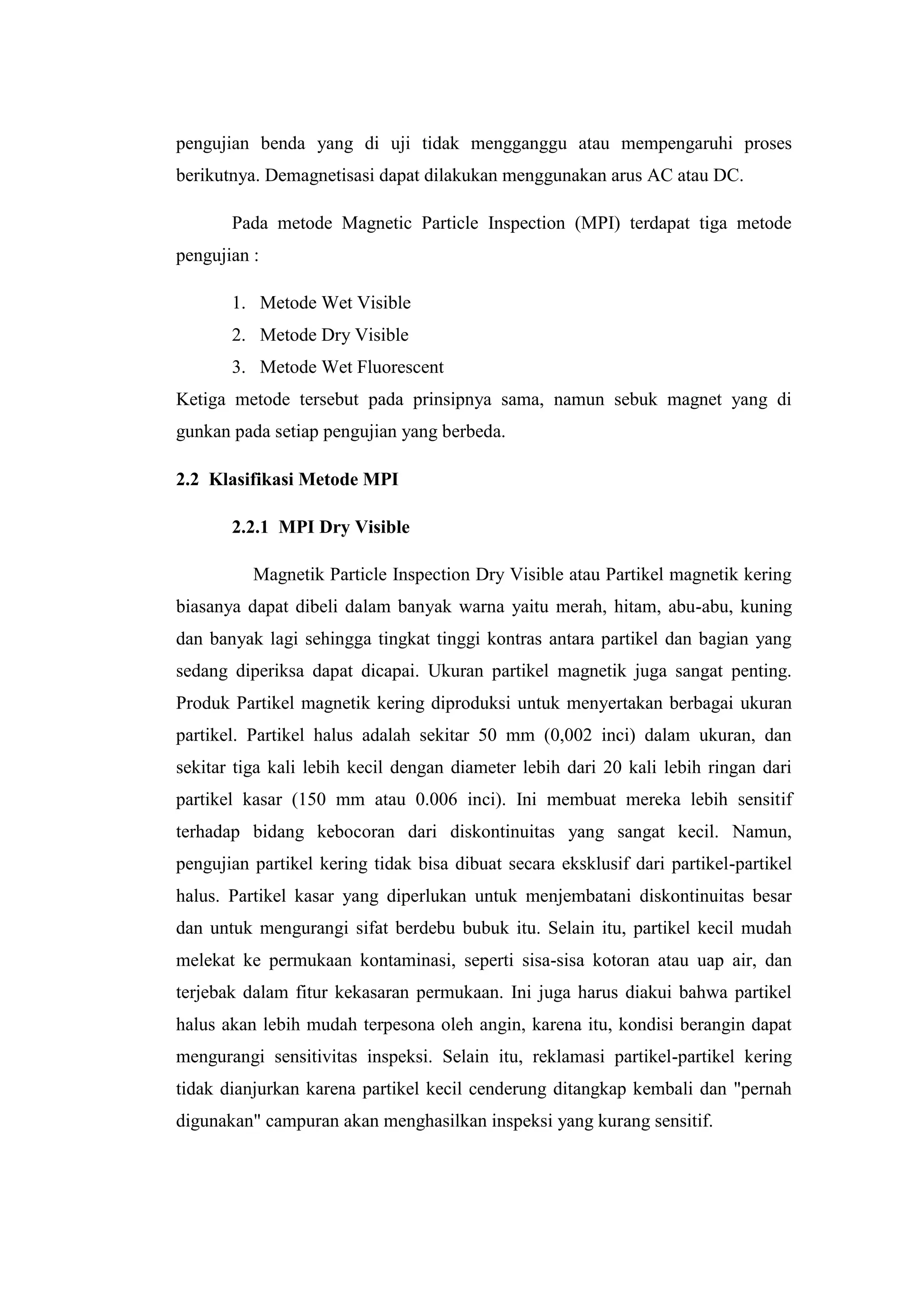 Laporan NDT, magnetic particle inspection (mpi) | PDF