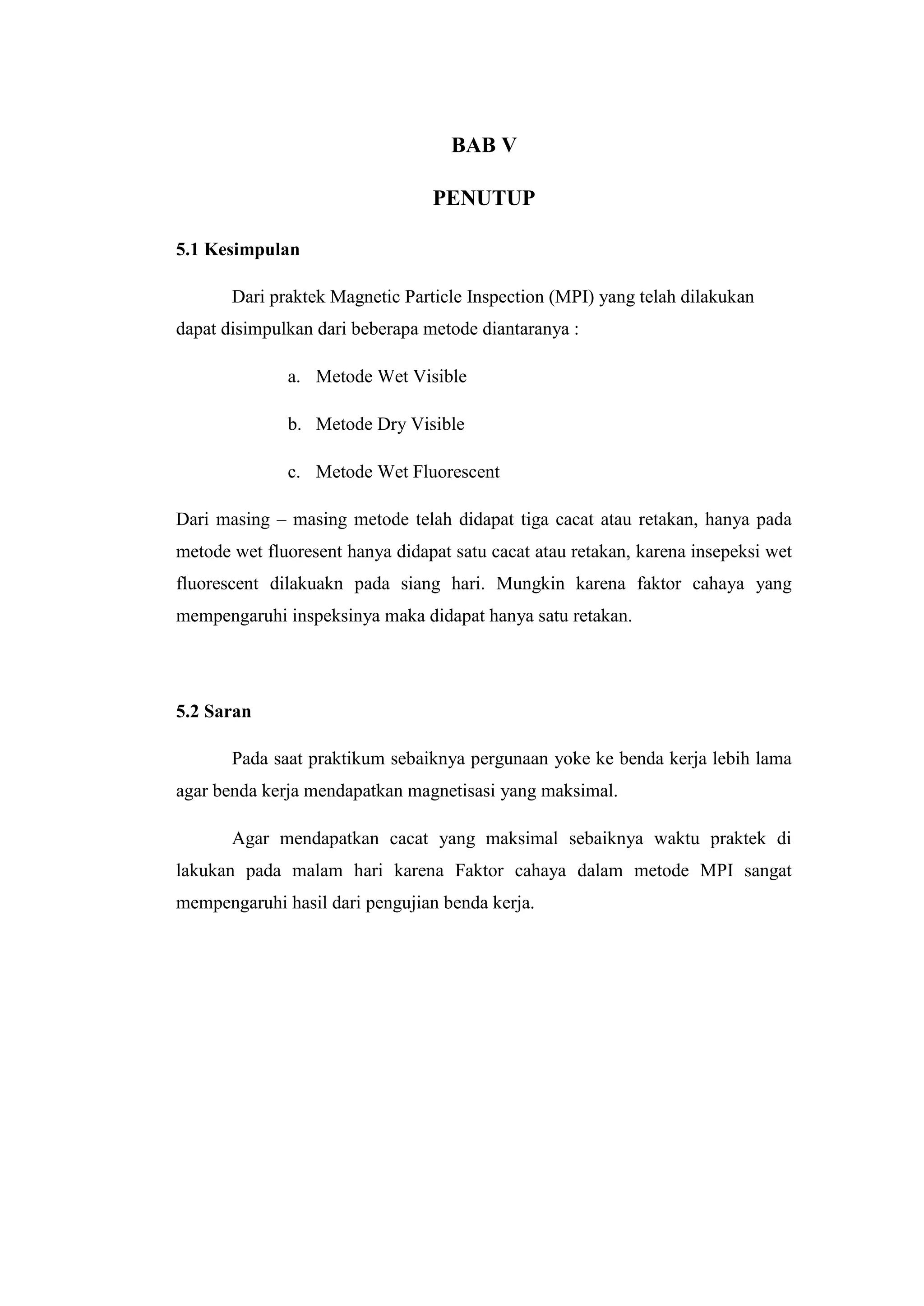 Laporan NDT, magnetic particle inspection (mpi) | PDF