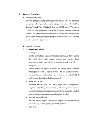 Laporan NDT, magnetic particle inspection (mpi) | PDF