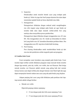 Laporan NDT, magnetic particle inspection (mpi) | PDF